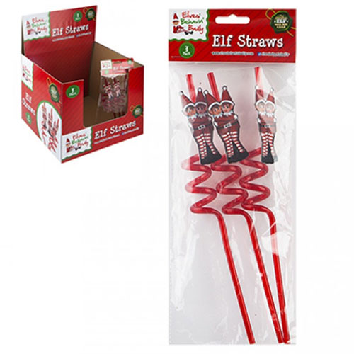 Reusable Christmas Elf Design Crazy Straw | Wholesale Celebrations ...