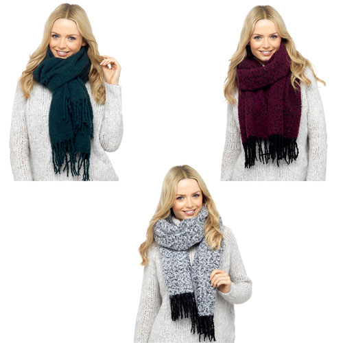 Ladies Multi Colour Fleece Scarf | Wholesale Scarves | Wholesale ...