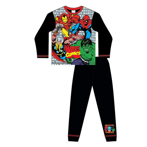 Boys Older Official Marvel Comics Black Pyjamas | Wholesale Nightwear ...