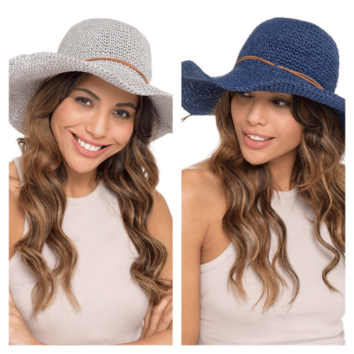 Ladies Wide Brim Straw Hat with String Detail | Wholesale Hats ...